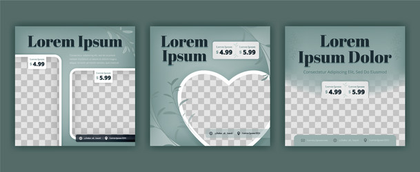 Wedding social media pack for marketing Royalty Free Vector