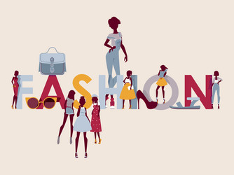 Clothes design and fashion show cartoon models Vector Image