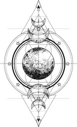 Triple moon pagan wicca moon goddess symbol three Vector Image