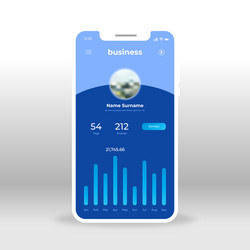 Blue and orange online banking ui ux gui screen Vector Image