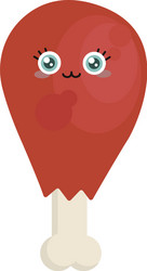 Kawaii chicken leg Royalty Free Vector Image - VectorStock