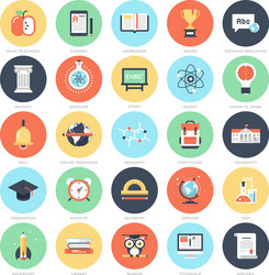 Education icons Royalty Free Vector Image - VectorStock