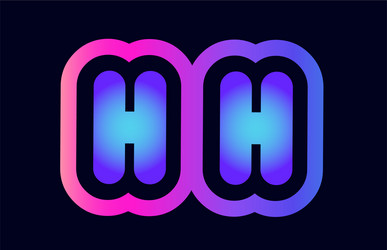 Hh h blue pink colorful alphabet Royalty Free Vector Image