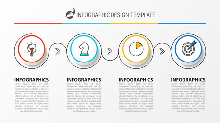 Infographic template 4 gradually growing columns Vector Image