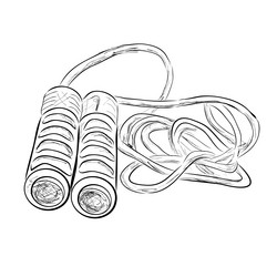 Simple crayon or chalk skipping or jumping rope Vector Image