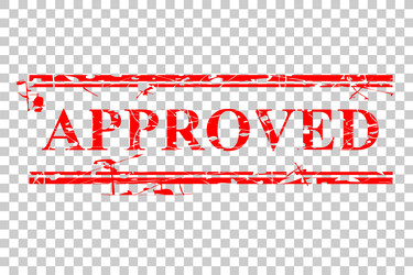 Simple red rectangle rubber stamp approved Vector Image