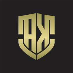 Ak logo monogram with emblem style isolated Vector Image