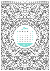 A 2017 cobblestone calendar Royalty Free Vector Image