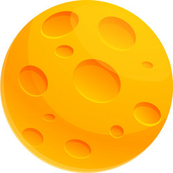 Cheese moon icon cartoon style Royalty Free Vector Image