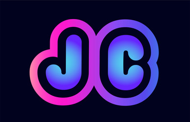 Blue gradient jc j c alphabet letter logo Vector Image