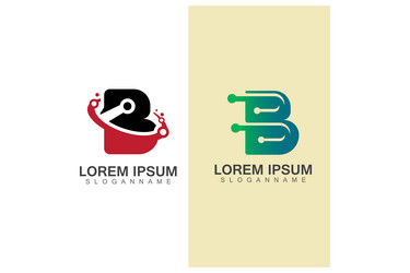 Letter b technology logo concept creative Vector Image