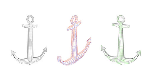Nautical anchor carcass outline Royalty Free Vector Image