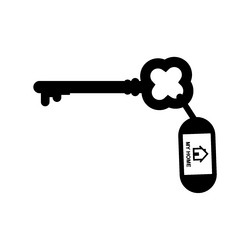 Old key home silhouette set on white background Vector Image