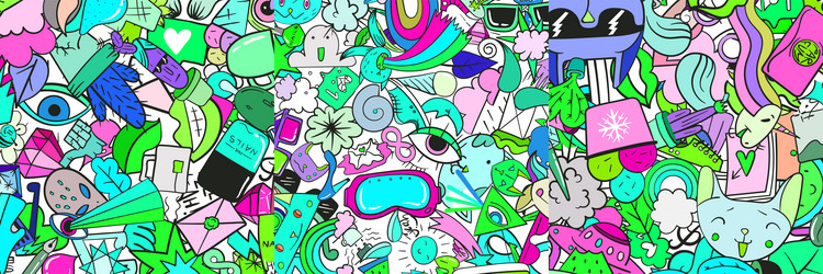 Set of three random elements background including Vector Image