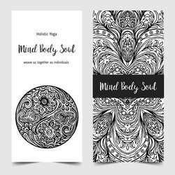 Stretch and strength yoga card design colorful Vector Image