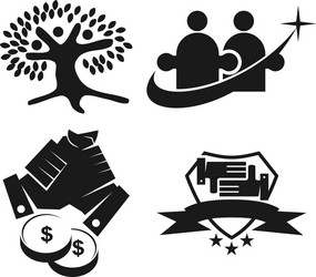 Money key shield commitment teamwork together Vector Image