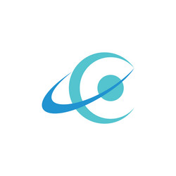 Abstract letter c orbital planet flat logo Vector Image