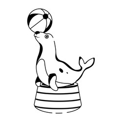 Circus seal Royalty Free Vector Image - VectorStock