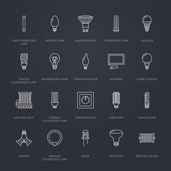Led lights icons set Royalty Free Vector Image