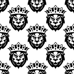 Lion head seamless pattern Royalty Free Vector Image