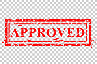Simple red rectangle rubber stamp approved Vector Image