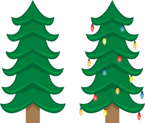 Two christmas trees tree Royalty Free Vector Image