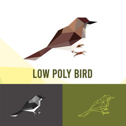 Bird animals low poly logo icon symbol set Vector Image