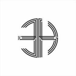 Eh logo monogram with piece circle ribbon style Vector Image