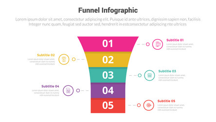 Funnel shape infographics template diagram Vector Image