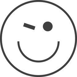 Happy wink emoticon icon Royalty Free Vector Image