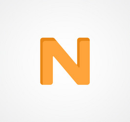 Digital tech font rounded wire alphabet letter n Vector Image