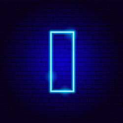 Color rectangle neon frame glowing light Vector Image