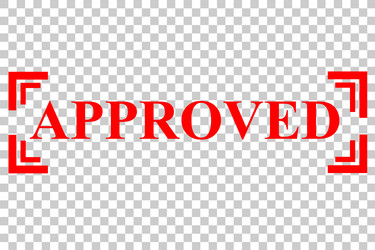 Simple red rectangle rubber stamp approved Vector Image