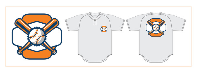 Baseball logo with jersey mock up Royalty Free Vector Image