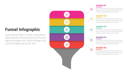 Funnel shape infographics template diagram Vector Image
