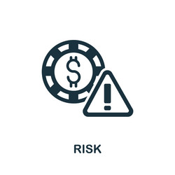 Risk icon in 3d colored from core values Vector Image