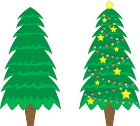 Two christmas trees tree Royalty Free Vector Image