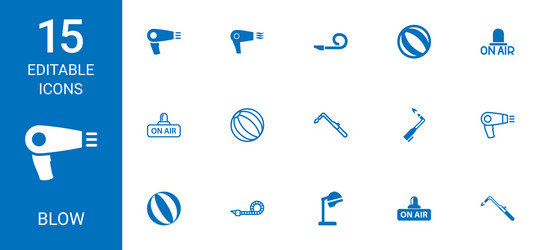 5 blow icons Royalty Free Vector Image - VectorStock