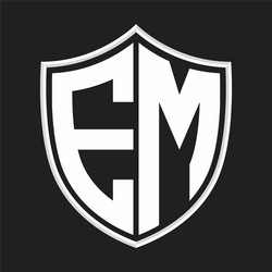 Em logo monogram with horn shape style design Vector Image