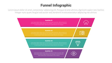 Funnel shape infographics template diagram Vector Image