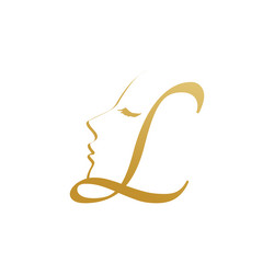 Beauty face logo design Royalty Free Vector Image