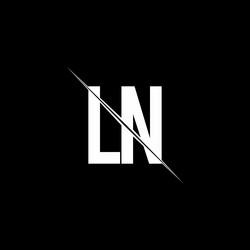 Ln monogram letter logo ribbon with shield style Vector Image