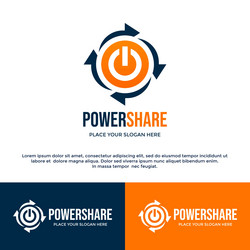 Power share logo template with flash symbol Vector Image