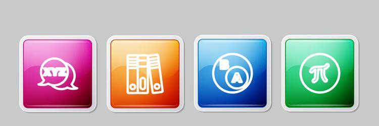 Set Line Xyz Coordinate System Office Folders Vector Image