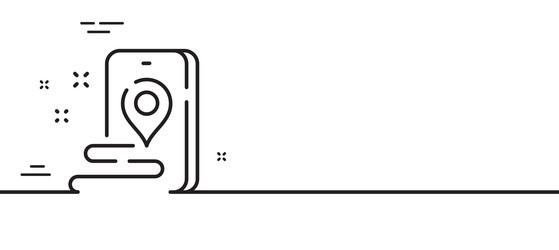 Place line icon map pin sign continuous Royalty Free Vector