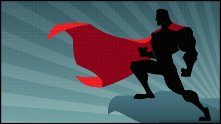 Fast woman superhero on city silhouette Royalty Free Vector
