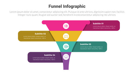 Funnel shape infographics template diagram Vector Image