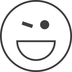 Happy wink emoticon icon Royalty Free Vector Image