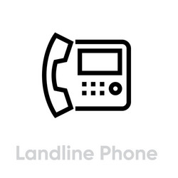 Landline phone line icon Royalty Free Vector Image