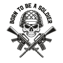 Military Skull with Rifles Royalty Free Vector Image